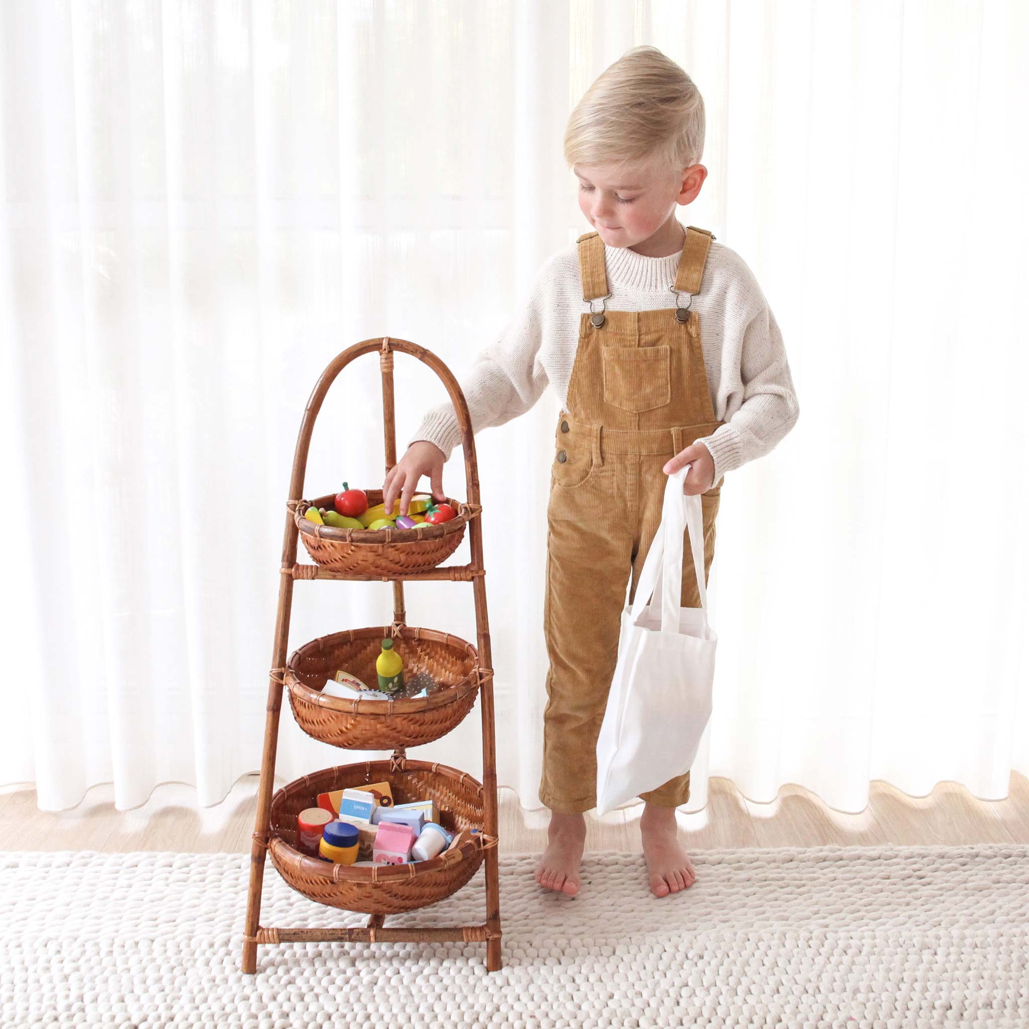 Rattan Toy Grocer Stand - Stitch and Straw Australia – Stitch & Straw