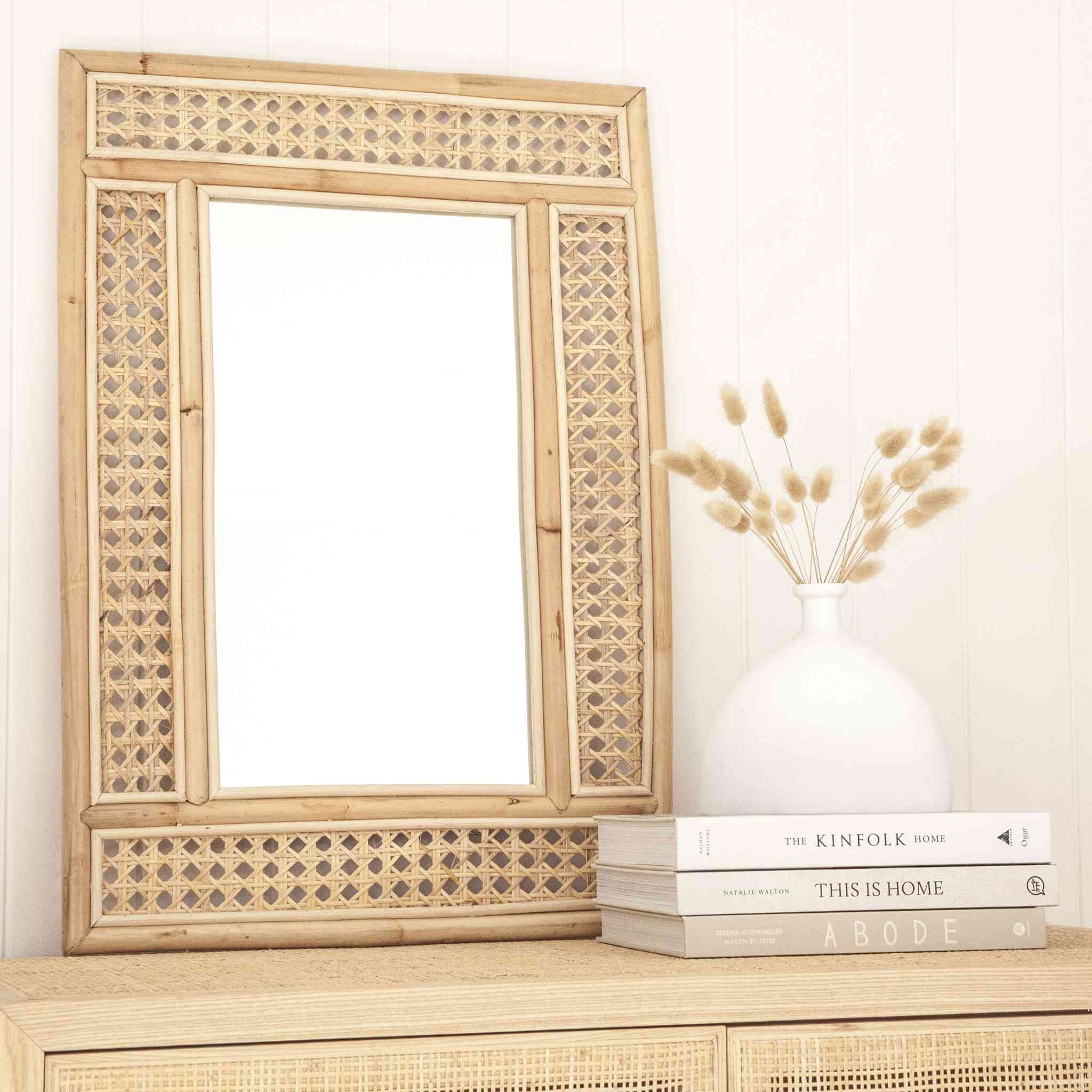 Apollo Classic Rattan Rectangular Frame Mirror | Shop Rattan Now ...